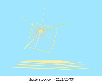 Sun Simple Style Lines Geometric Shapes Stock Vector (Royalty Free ...