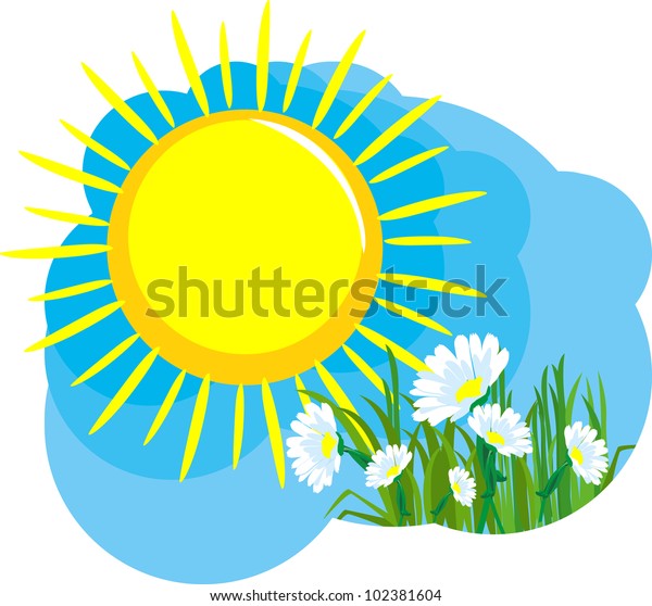 Sun Sky Infinitive Form Postcard Grass Stock Vector (Royalty Free ...