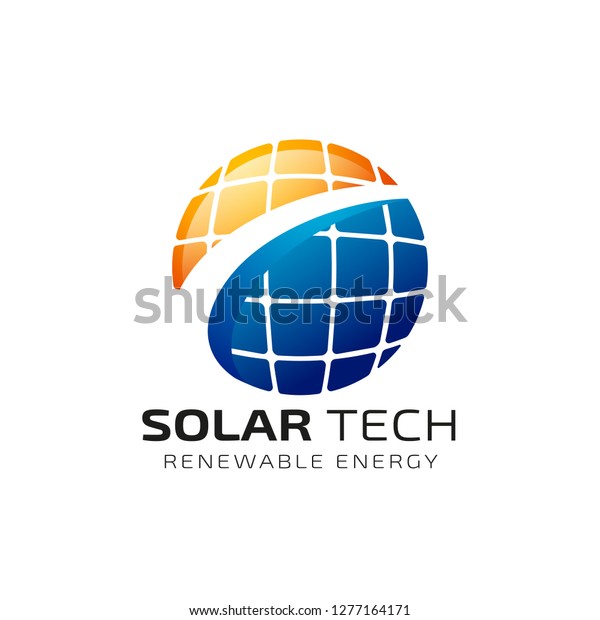 Sun solar energy logo design template. solar tech logo designs