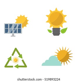 Vector Sun Solar Energy Icon Set Stock Vector (Royalty Free) 514475767