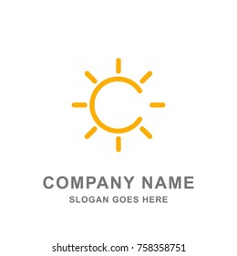 Sun Sunlight Electricity Summer Logo Vector Stock Vector (Royalty Free ...