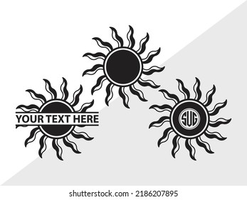Sun Svg Monogram Printable Vector Illustration Stock Vector (Royalty ...