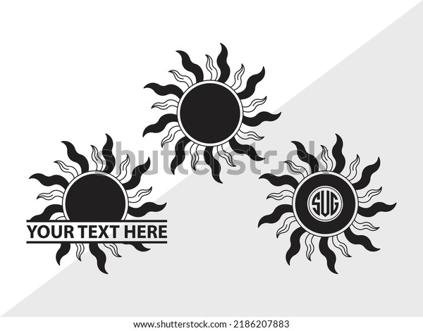 Sun Svg Monogram Printable Vector Illustration Stock Vector (Royalty ...