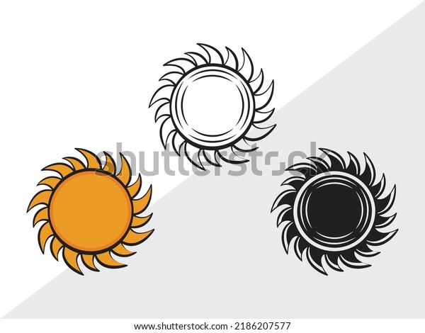 Sun Svg Printable Vector Illustration Stock Vector (Royalty Free ...