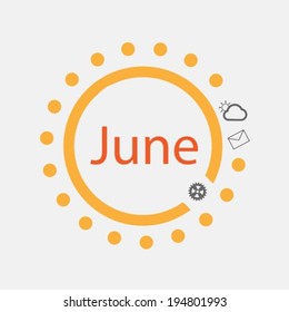 Sun Symbol June Text Inside: vector de stock (libre de regalías ...