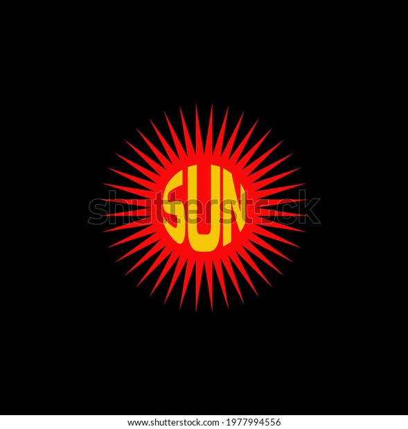 Sun Symbol Lettering Sun Written Sun Stock Vector (Royalty Free ...