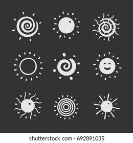 Sun Symbols Vector Illustration: стоковая векторная графика (без ...