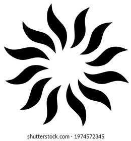 Sun Tattoo Vector Illustration Black Sun Stock Vector (Royalty Free ...
