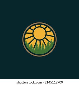 Sun Tree Vector Logo Design Suitable Stock Vector (Royalty Free ...