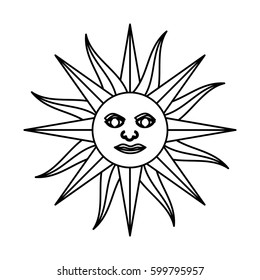 Antique Sun Symbol Face Vintage Heraldic Stock Vector (Royalty Free ...