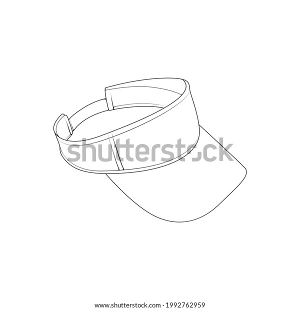 Sun Visor Hat Outline Drawing Vector Stock Vector (Royalty Free ...