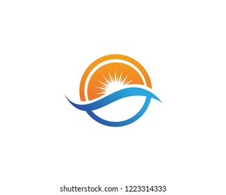 Sun Waves Logo Symbols Template Icons Stock Vector (Royalty Free ...