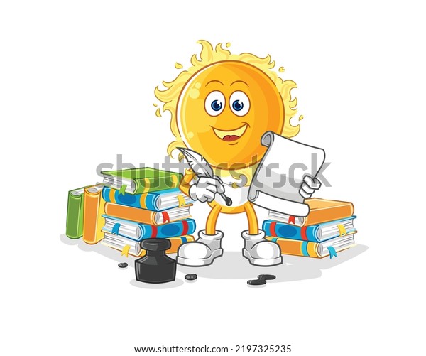 Sun Writer Vector Cartoon Character Stock Vector (Royalty Free ...
