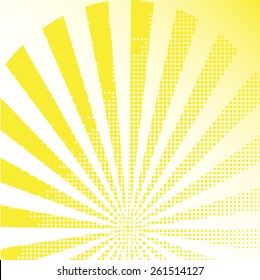 Sunbeam Halftone Yellow Background Stock Vector (Royalty Free ...