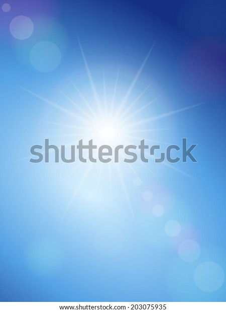 Sunbeam On Blue Sky Vector Illustration Stock Vector Royalty Free