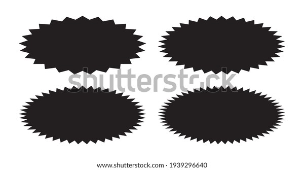 Sunburst Label Collection Set Oval Starburst: Vector có sẵn (miễn phí ...