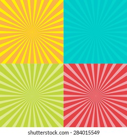 Sunburst Set Ray Light Template Four Stock Vector (Royalty Free ...