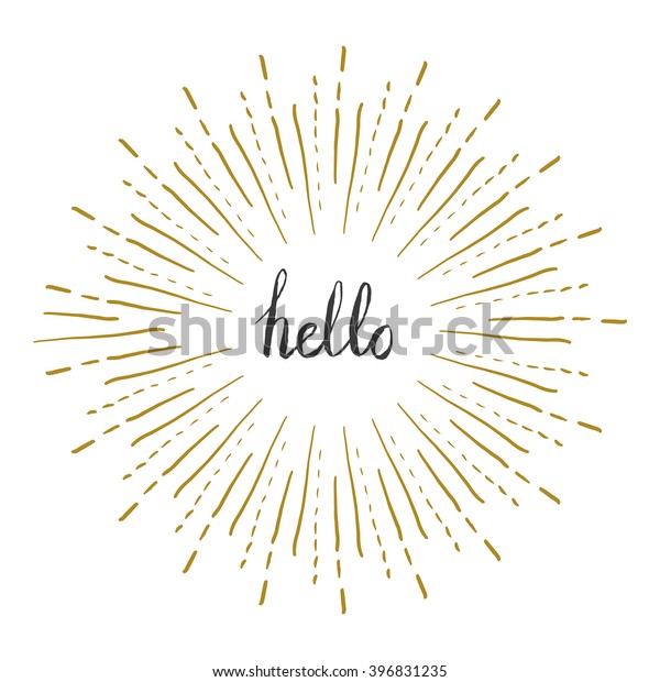 「Sunburst Vector Frame Hello Text Retro」のベクター画像素材（ロイヤリティフリー） 396831235 ...