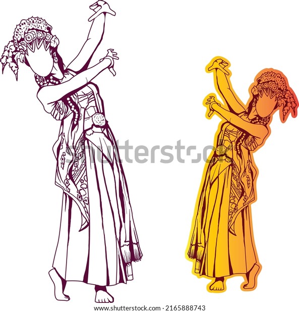 Bailarina tradicional de Sunda, material vectorial: vector de stock ...
