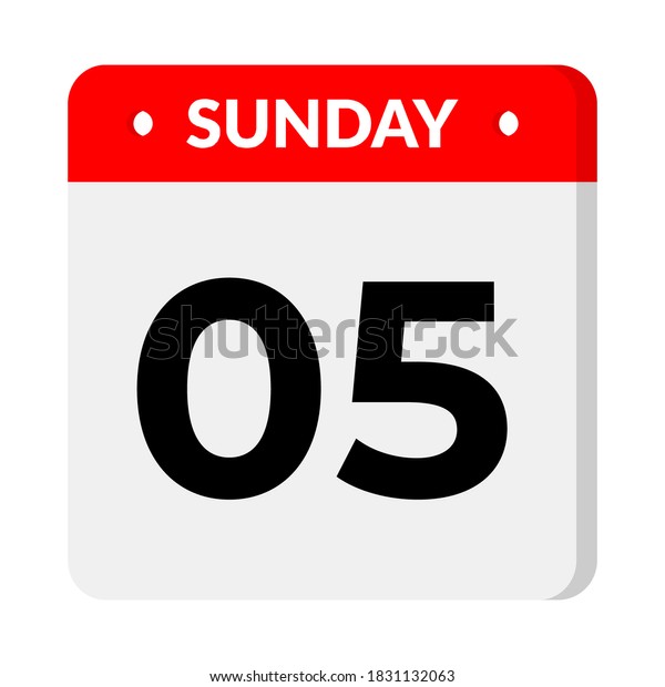 Sunday 05 Calendar Vector Illustration Stock Vector (Royalty Free ...