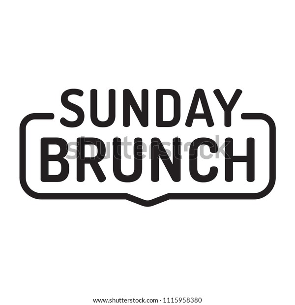 Sunday Brunch Badge Icon Flat Vector Stock Vector (Royalty Free ...