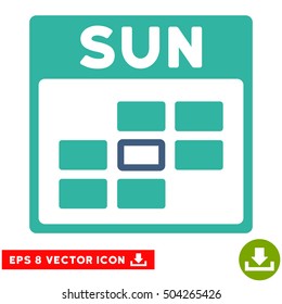 Sunday Calendar Grid Icon Vector Eps Stock Vector (Royalty Free ...