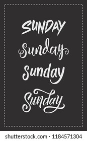 Sunday Vector Lettering Word Calligraphy Headline Stock Vector (Royalty ...