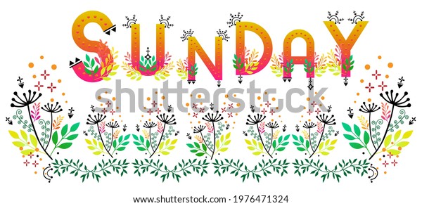 Sunday Weekend Word Art Vector Label Stock Vector (Royalty Free ...