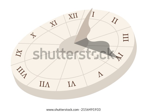 Sundial Vector Illustration Flat Style Stone Stock Vector (Royalty Free ...