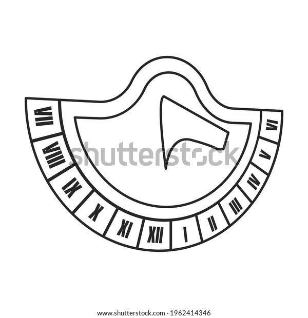 Sundial Vector Outline Icon Vector Illustration Stock Vector (Royalty ...