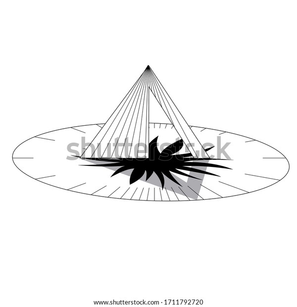 Sundial Watch Sun Outline Vector Design Stock Vector (Royalty Free ...