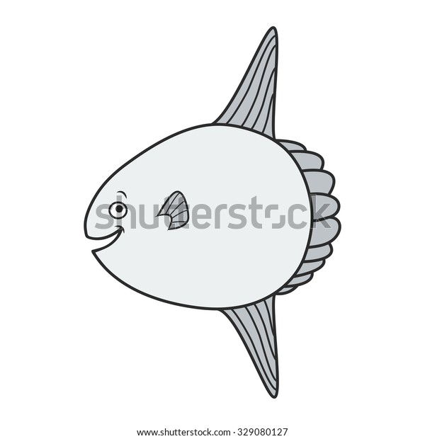 Sunfish Cartoon Part Collection Marine Life: vector de stock (libre de ...