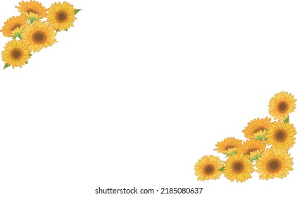 Sunflower Corner Frame Illustration Material Stock Vector (Royalty Free ...