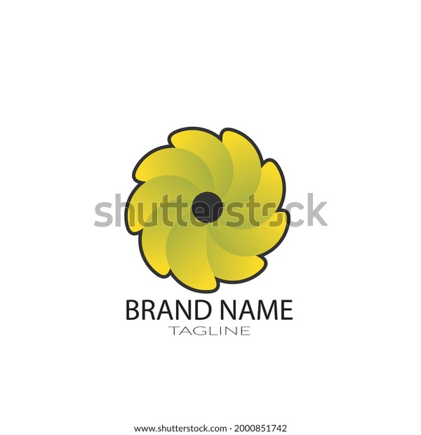 Sunflower Logo Design Flower Emblem Stock Vector (Royalty Free ...