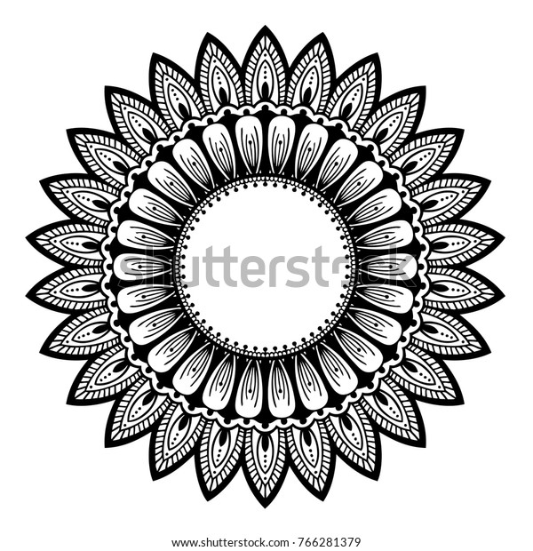 Sunflower Mandala Hand Drawn Vector Illustration Stock Vector (Royalty ...
