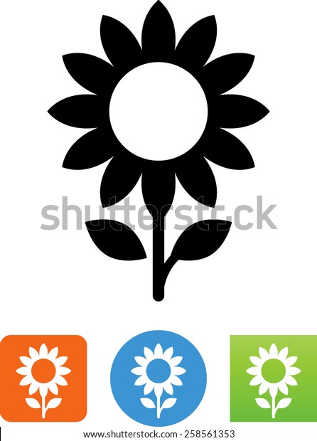 Sunflower Symbol Stock Vector (Royalty Free) 258561353