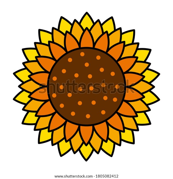Sunflower Vector Cartoon Icon Print Design Stock Vector (Royalty Free ...