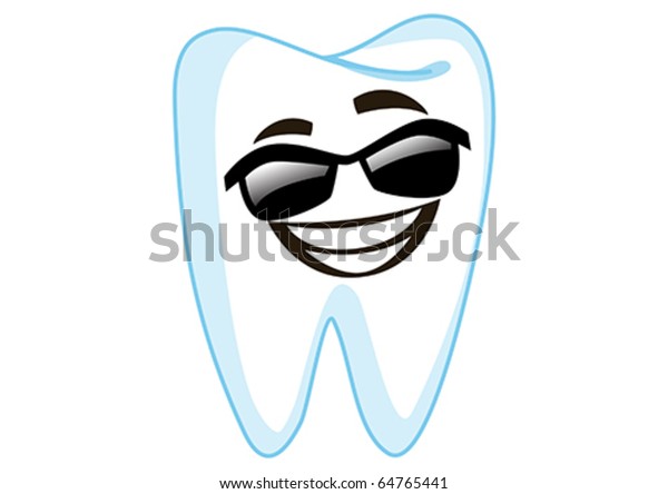 Sunglass Tooth Cartoon Character Illustration Vector Stock Vector ...