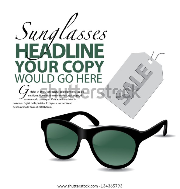 Sunglasses Ad Poster Template Eps 8 Stock Vector (Royalty Free) 134365793