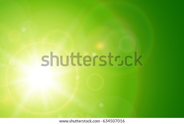 Sunny Green Background Natural Vector Illustration Stock Vector ...