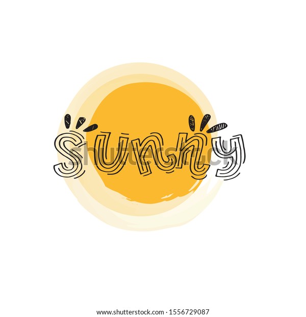 Sunny Lettering Text Poster Background Postcard Stock Vector (Royalty ...