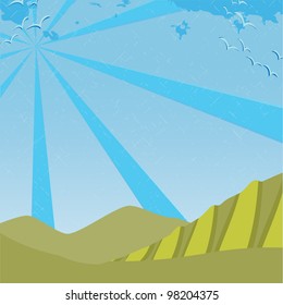 Sunny Nature Background Stock Vector (Royalty Free) 98204375 | Shutterstock
