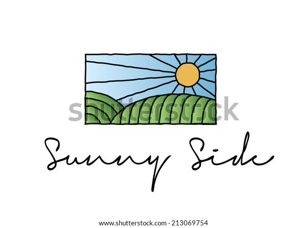 Sunny Side Sun Logo Green Healthy Stock Vector (Royalty Free) 213069754 ...