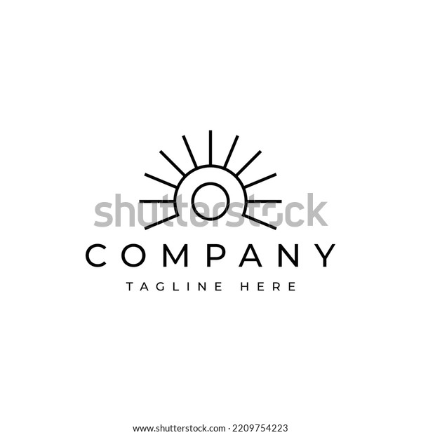 Sunrise Horizon Line Vector Logo Design Stock Vector (Royalty Free ...
