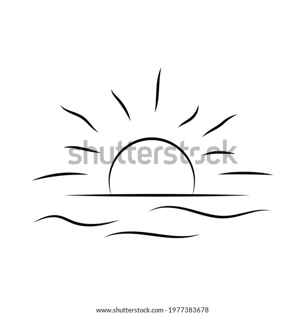 Sunrise Over Sea Sunset Over Ocean Stock Vector (Royalty Free ...