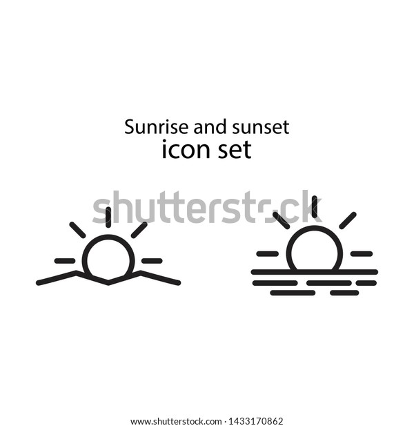 Sunrise Sunset Icon Set Stock Vector (Royalty Free) 1433170862 ...