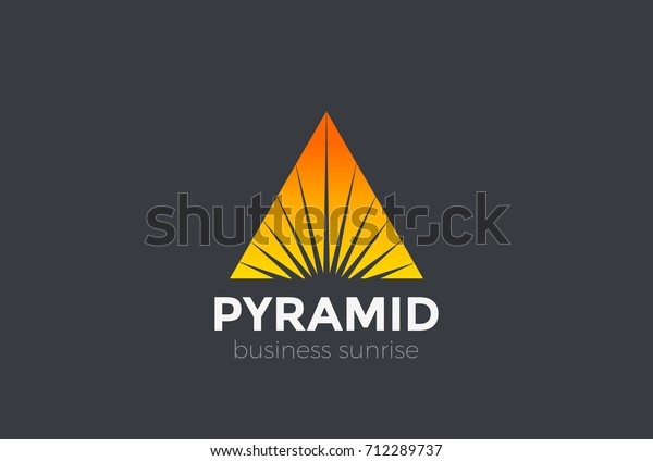 Sunrise Sunset Star Triangle Pyramid Logo Stock Vector (Royalty Free ...