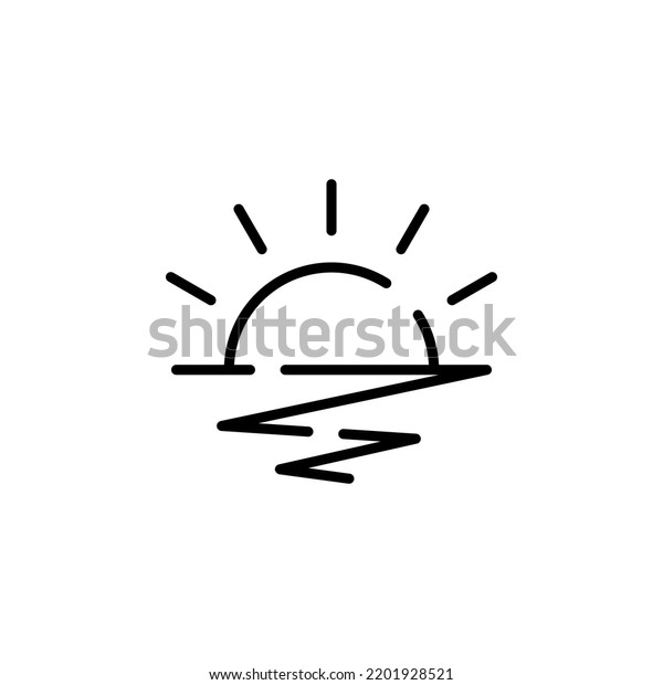 Sunrise Sunset Sun Dotted Line Icon Stock Vector (Royalty Free ...
