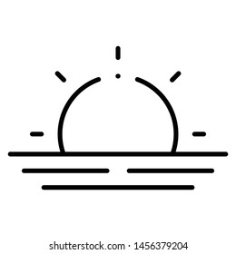 Sunrise Vector Black White Background Stock Vector (Royalty Free ...