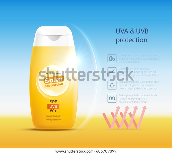 Sunscreen Advertising Poster Information Uv Protection Stock Vector ...